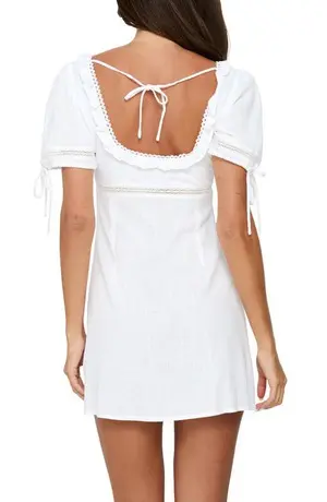 Princess Polly Indianah Pleat Lace Panel Minidress - White