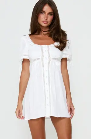 Princess Polly Indianah Pleat Lace Panel Minidress