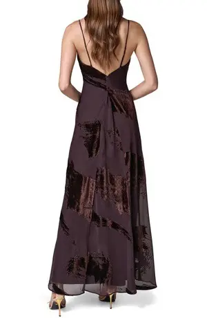 Donna Karan New York Flocked Velvet Cocktail Dress