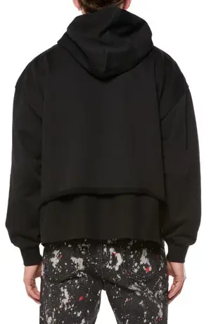 PURPLE BRAND Double Layer Oversize Graphic Cotton Fleece Hoodie