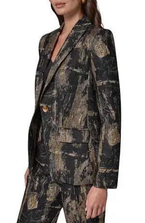 Donna Karan New York Metallic Peak Lapel Blazer