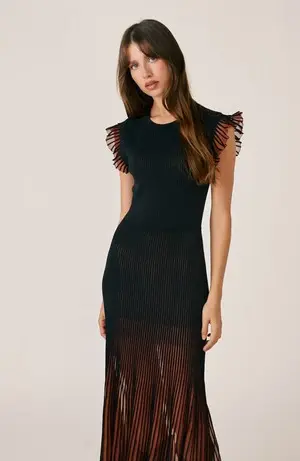 ALMA EN PENA Ribbed Midi Dress