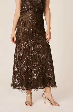 ALMA EN PENA Long Skirt With Sequins