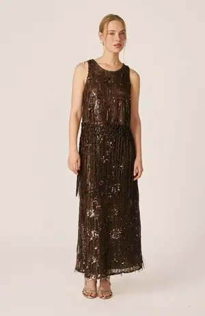 ALMA EN PENA Long Skirt With Sequins
