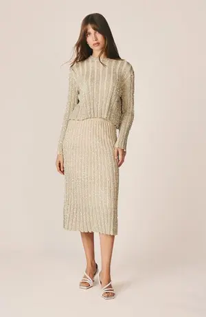 ALMA EN PENA Ribbed Top With Sequins