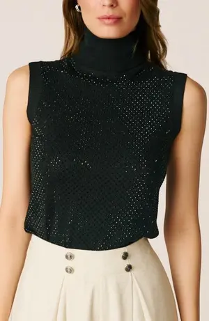 ALMA EN PENA Turtleneck Knitted Jumper - Black