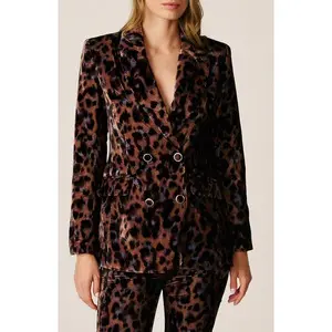ALMA EN PENA Printed Velvet Blazer