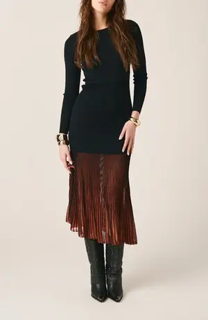 ALMA EN PENA Pleated Dress - Black