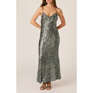 ALMA EN PENA Sequin Midi Dress
