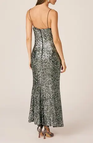 ALMA EN PENA Sequin Midi Dress