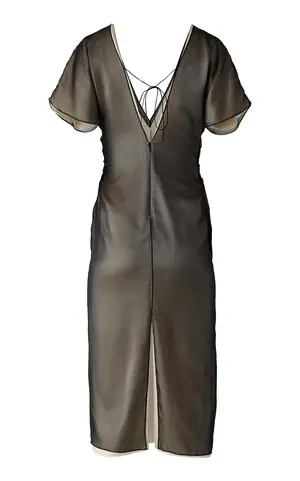 KATE HUNDLEY Exclusive Split Panel Silk Midi Dress