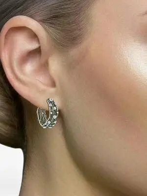 KONPLOTT Cages Crystal Hoop Earrings - Silver