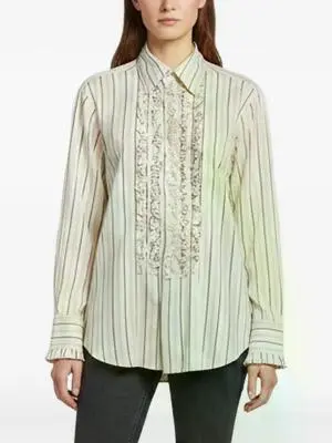 Stella McCartney Striped Ruffled Shirt - Neutrals