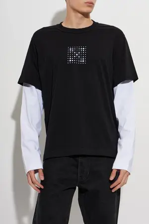 Off-White And White Long-sleeve T-shirt