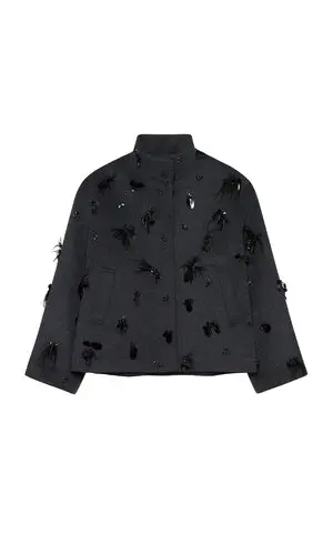 Simkhai Siena Embellished Wool-blend Jacket - Dark Grey