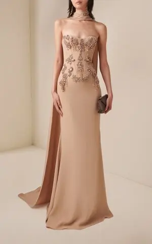 Zuhair Murad Embroidery-embellished Cady Maxi Dress