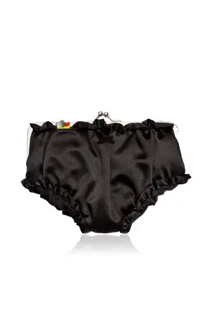 Edie Parker Undies Satin Clutch - Black