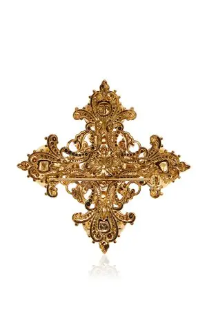 JENNIFER BEHR Vicenta Gold-tone Glass Brooch