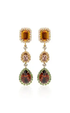 JENNIFER BEHR Angelina Gold-tone Crystal Earrings