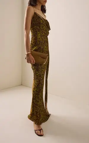 ALEMAIS Ondina Spliced Crepe Midi Dress