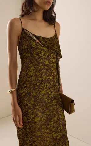 ALEMAIS Ondina Spliced Crepe Midi Dress