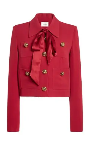 Zuhair Murad Embroidered Cropped Jacket - Red
