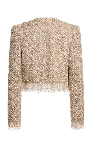 Zuhair Murad Embroidered Cropped Jacket - Tan