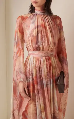 Zuhair Murad Draped Silk-charmeuse Maxi Dress