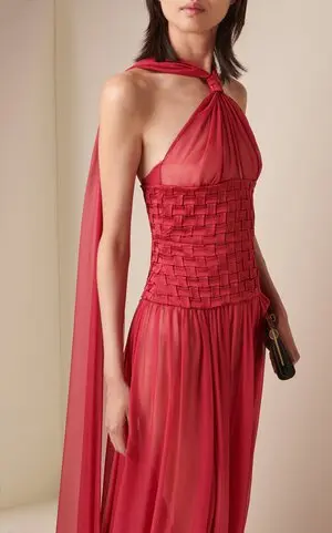 Zuhair Murad Braided-corset Silk-chiffon Maxi Dress