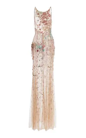 Zuhair Murad Bead Embroidered Maxi Dress - Multi