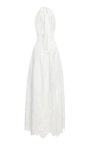 Zuhair Murad Lace-insert Cotton Maxi Dress