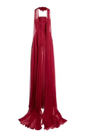 Zuhair Murad Bead-embellished Silk-chiffon Maxi Dress