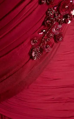Zuhair Murad Bead-embellished Silk-chiffon Maxi Dress