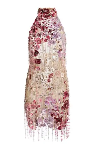 Zuhair Murad Beaded Halter Top Mini Dress - Multi