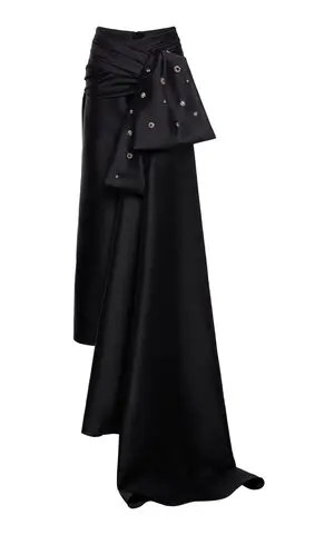 Zuhair Murad Bow-detail Mikado Midi Skirt - Black