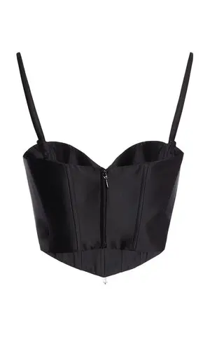 Zuhair Murad Bead Embroidered Mikado Top