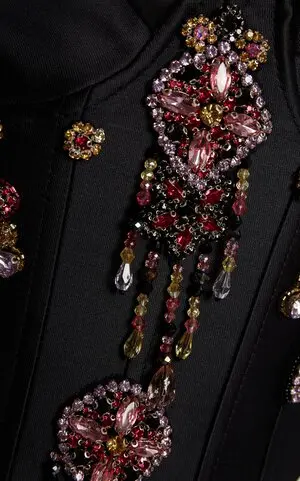 Zuhair Murad Bead Embroidered Mikado Top
