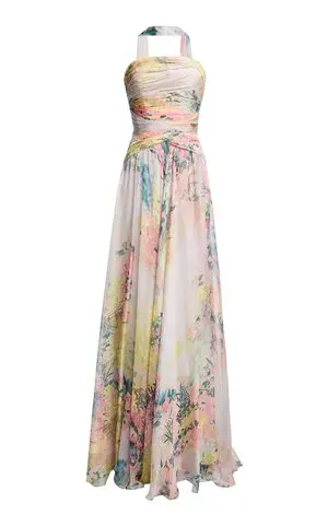 Zuhair Murad Floral- Silk-charmeuse Maxi Dress - Print