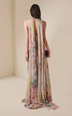 Zuhair Murad Floral- Silk-charmeuse Maxi Dress