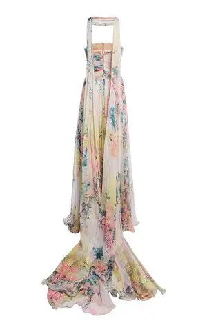 Zuhair Murad Floral- Silk-charmeuse Maxi Dress