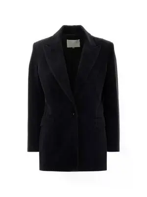 Costarellos Velvet Single-breasted Coat - Black