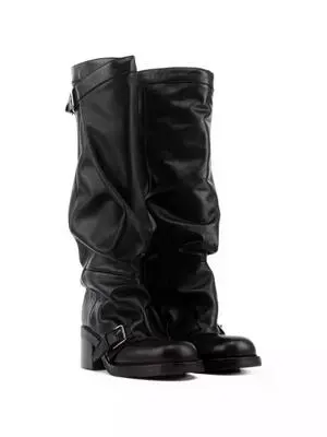 Elena Iachi Buckle-detail Slouched Biker Boots