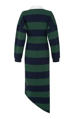 A.W.A.K.E. Mode Twisted Collar Cotton Midi Dress