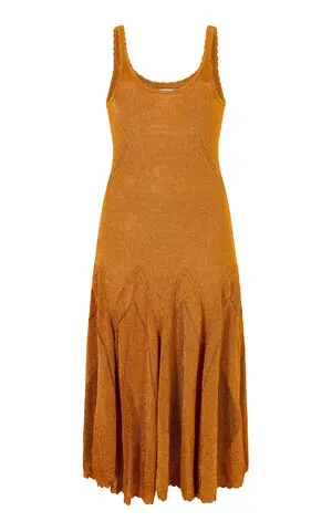 CONNER IVES Metallic Tank Knit Midi Dress - Bronze