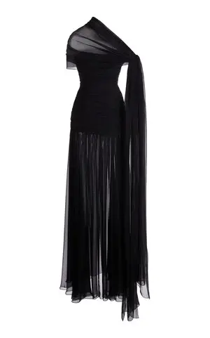 Zuhair Murad Gathered Silk Maxi Dress