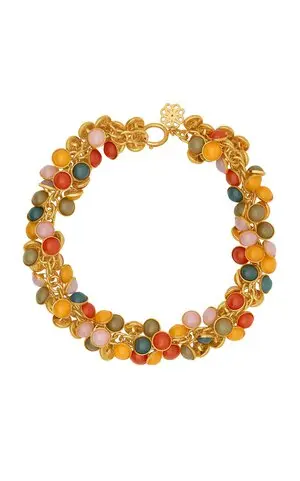 Oscar De La Renta Cabochon Cluster Collar Necklace - Multi