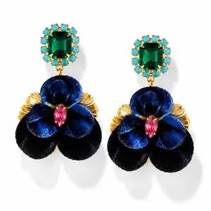 THE PINK REEF Navy Pansy Earring