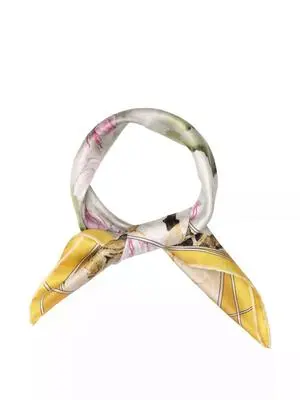 ELIZABETTA Odetta Floral-print Silk Scarf - Gold