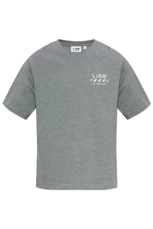 L/AB C/O OFF-WHITE Printed Logo T-shirt - Grey