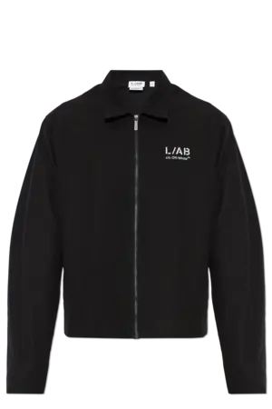 L/AB C/O OFF-WHITE Cotton Jacket With Printed Logo - Black